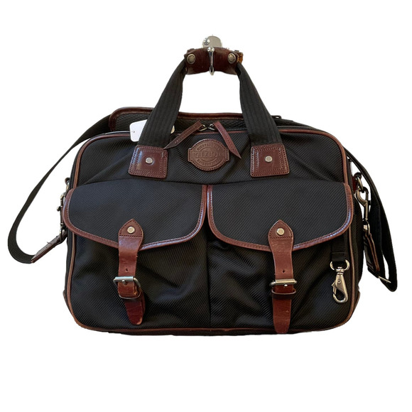 Filson | Bags | Filson Ripstop Nylon Field Bag Black Brown Leather ...